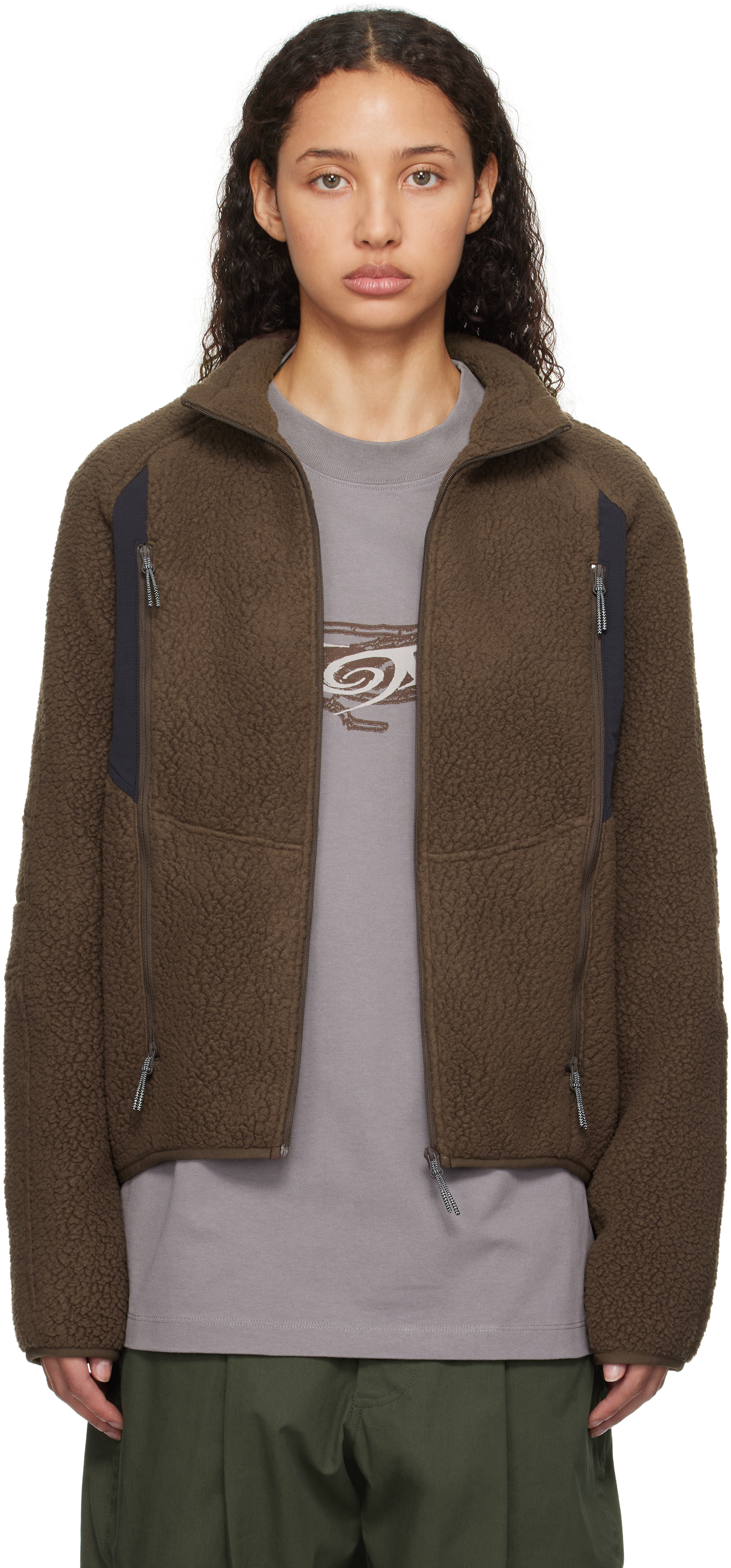 Roa Polartec Fleece Jacket In Brw0023 Dark Brown B 60% Off