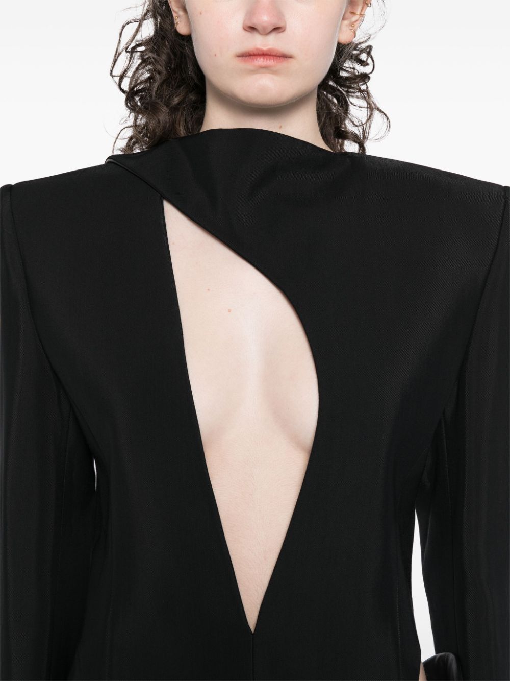 Mugler Cut-Out Tailored Dress - Black