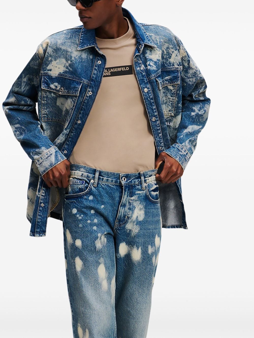 KARL LAGERFELD bleached recycled-cotton shirt