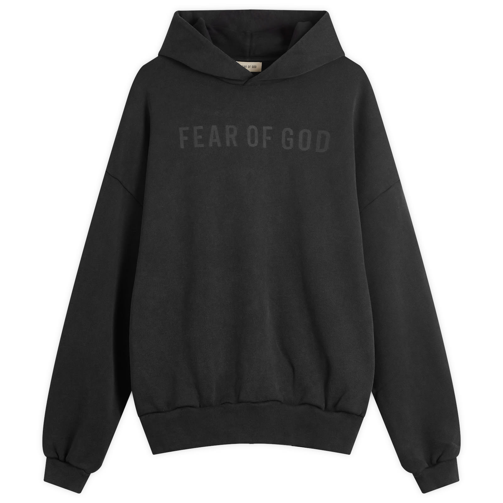 Fear Of God Text Logo Hoodie In Black - 65% Off | Editorialist