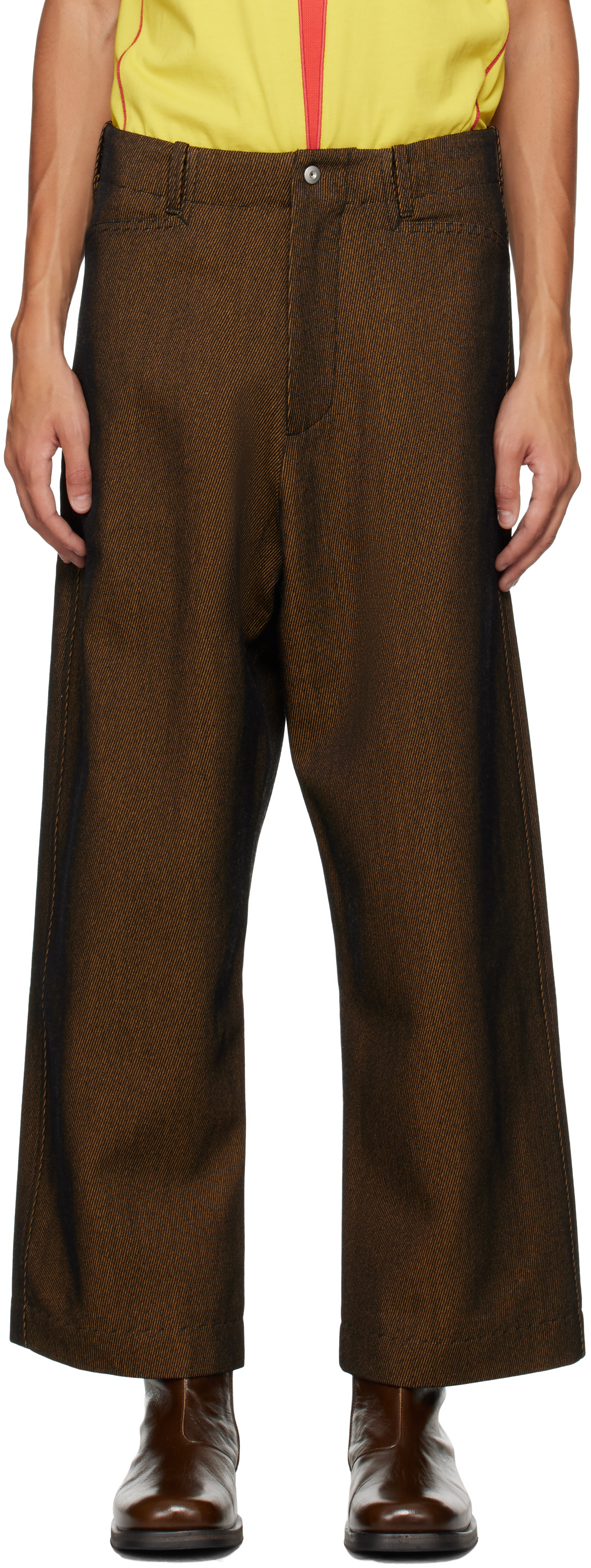 Omar Afridi Trotti Baggy Trousers In Yellow - 60% Off | Editorialist