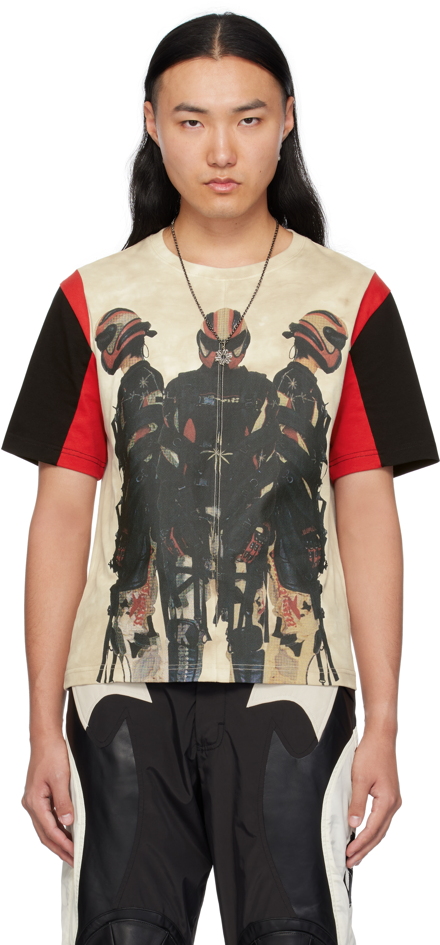 Kusikohc Off- Moto Print T-Shirt In White - 60% Off | Editorialist
