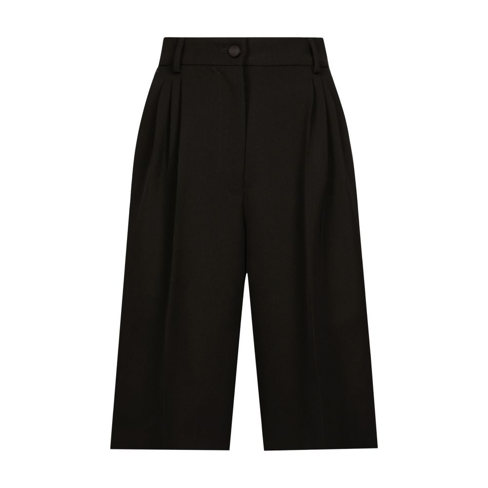 Dolce & Gabbana Wool Gabardine Tuxedo Bermuda Shorts In