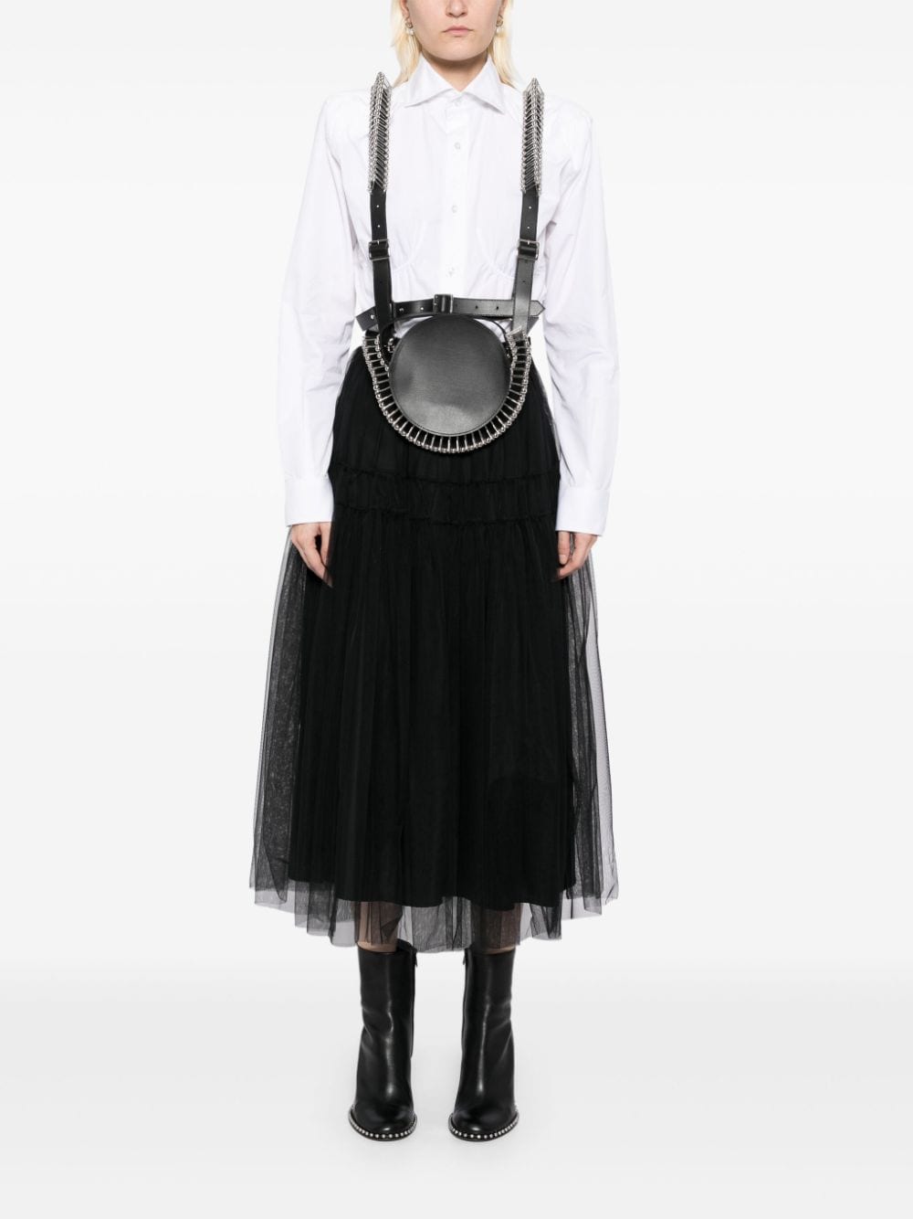 Noir Kei Ninomiya Safety Pin Harness - Black | Editorialist