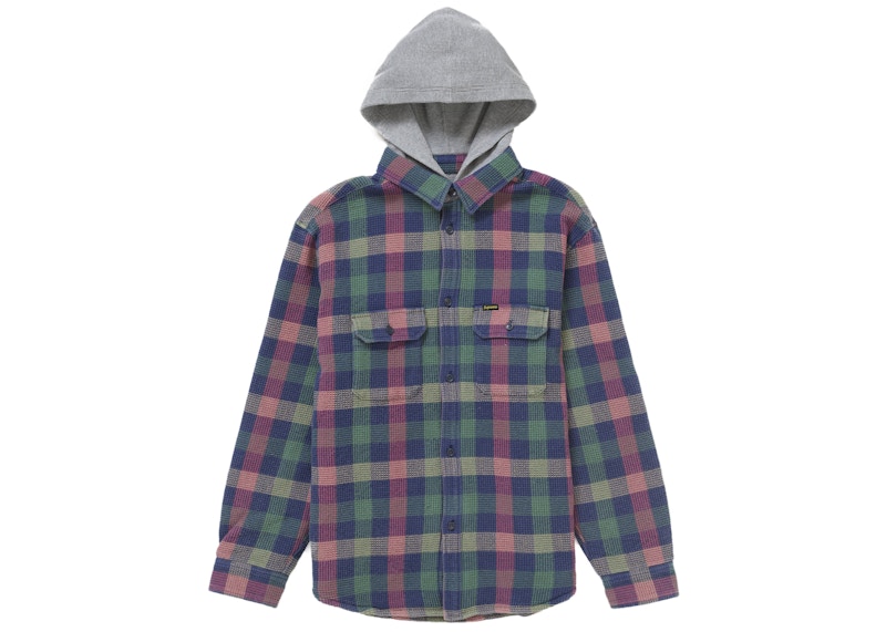 Supreme Waffle Plaid Hooded Shirt - Multicolor | Editorialist