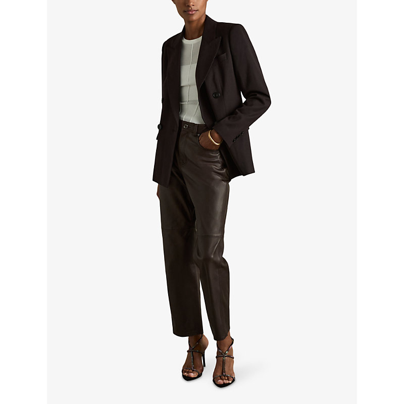 REISS REISS Verona Slim-Leg Leather Trousers