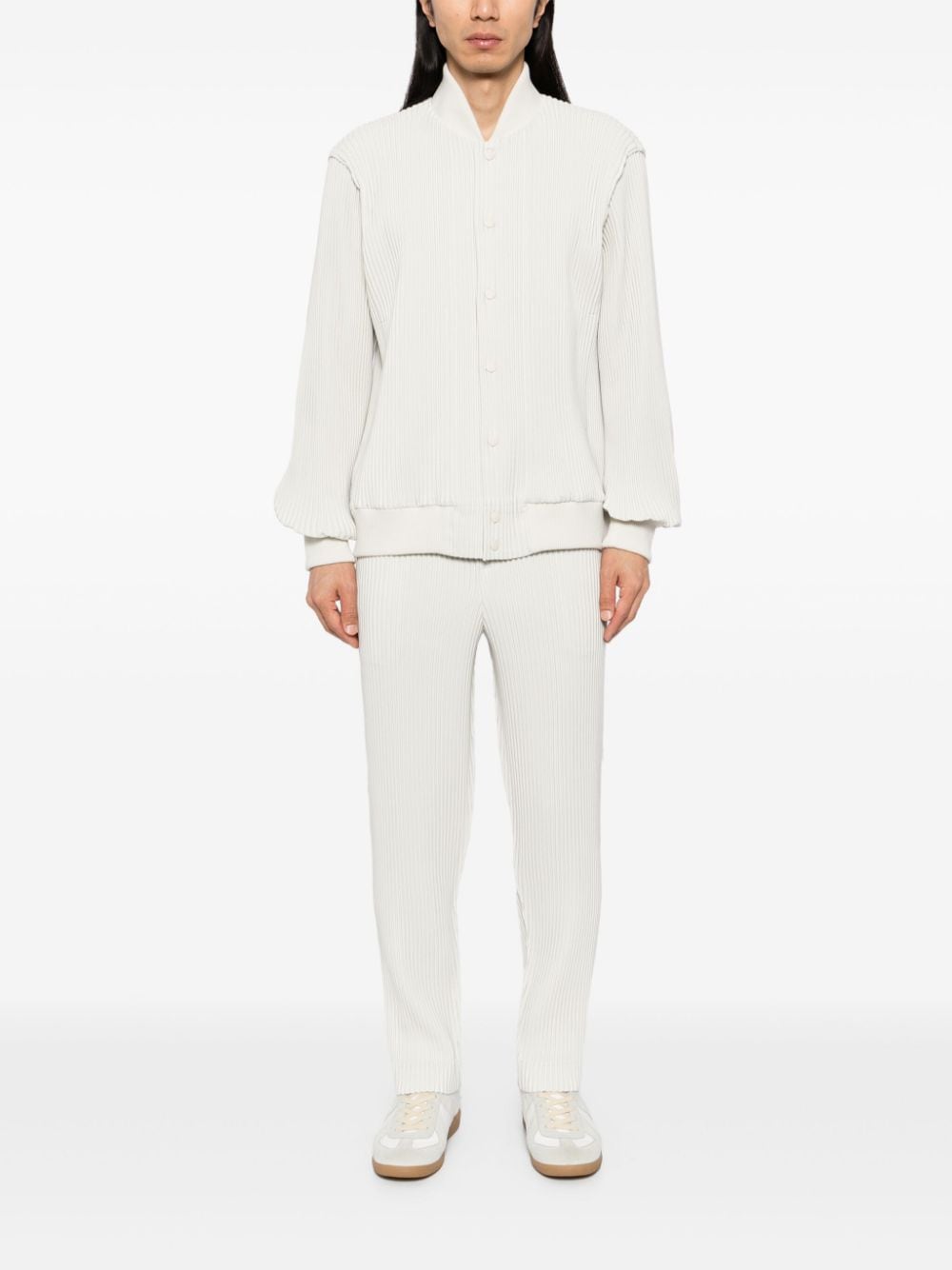 ISSEY MIYAKE Homme Plissé Issey Miyake Pleated Bomber Jacket