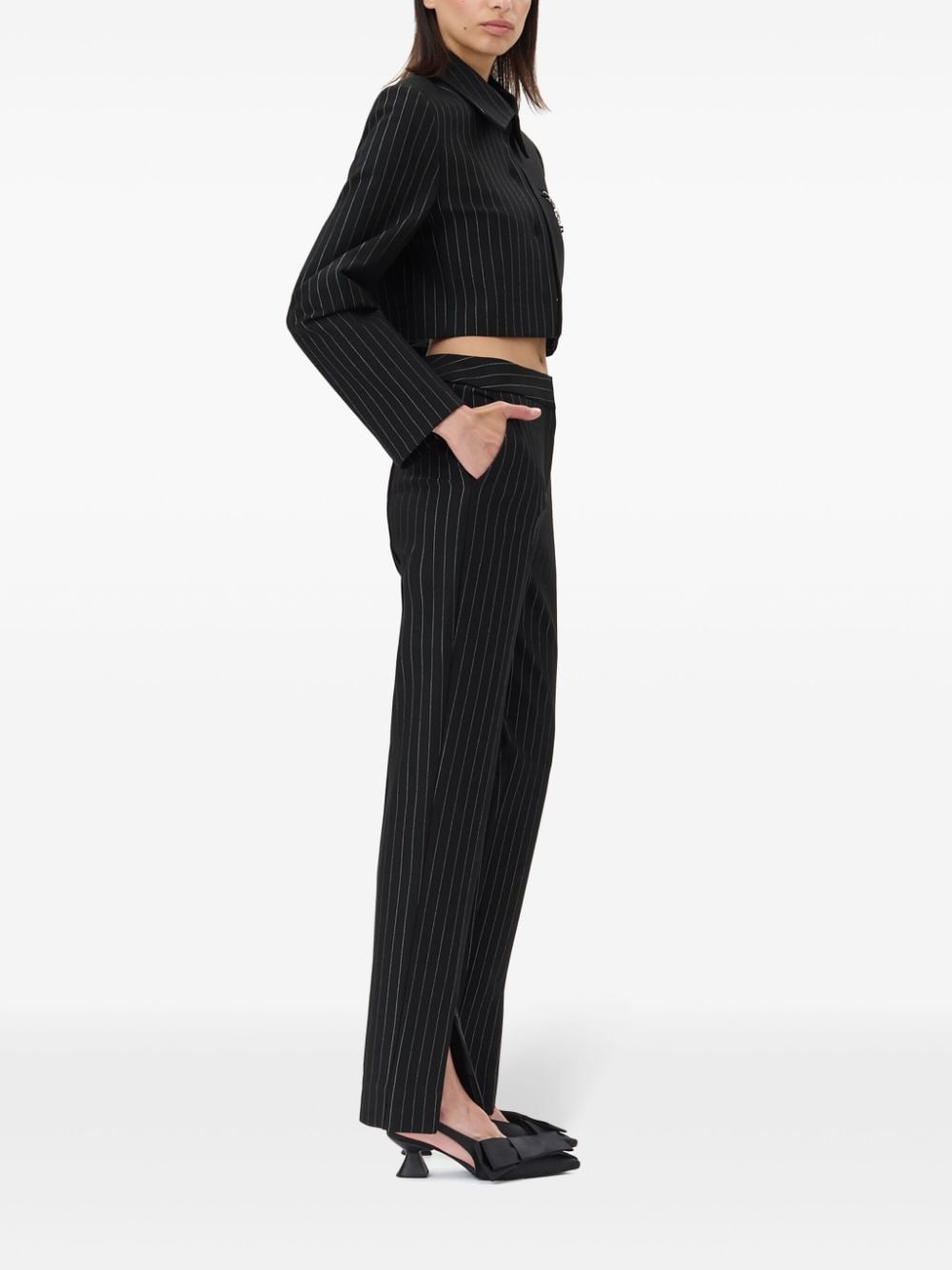 GANNI GANNI Striped Cropped Blazer