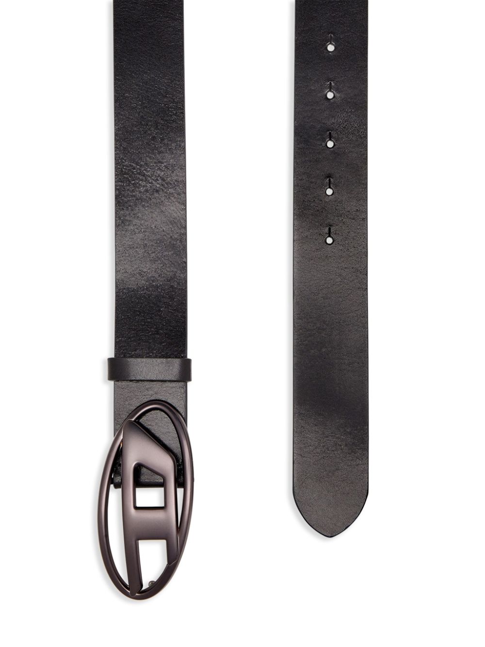 DIESEL B-1DR STRASS クリスタル ベルト 75 B-1DR STRASS 4cm Leather belt with crystal buckle｜ブラック