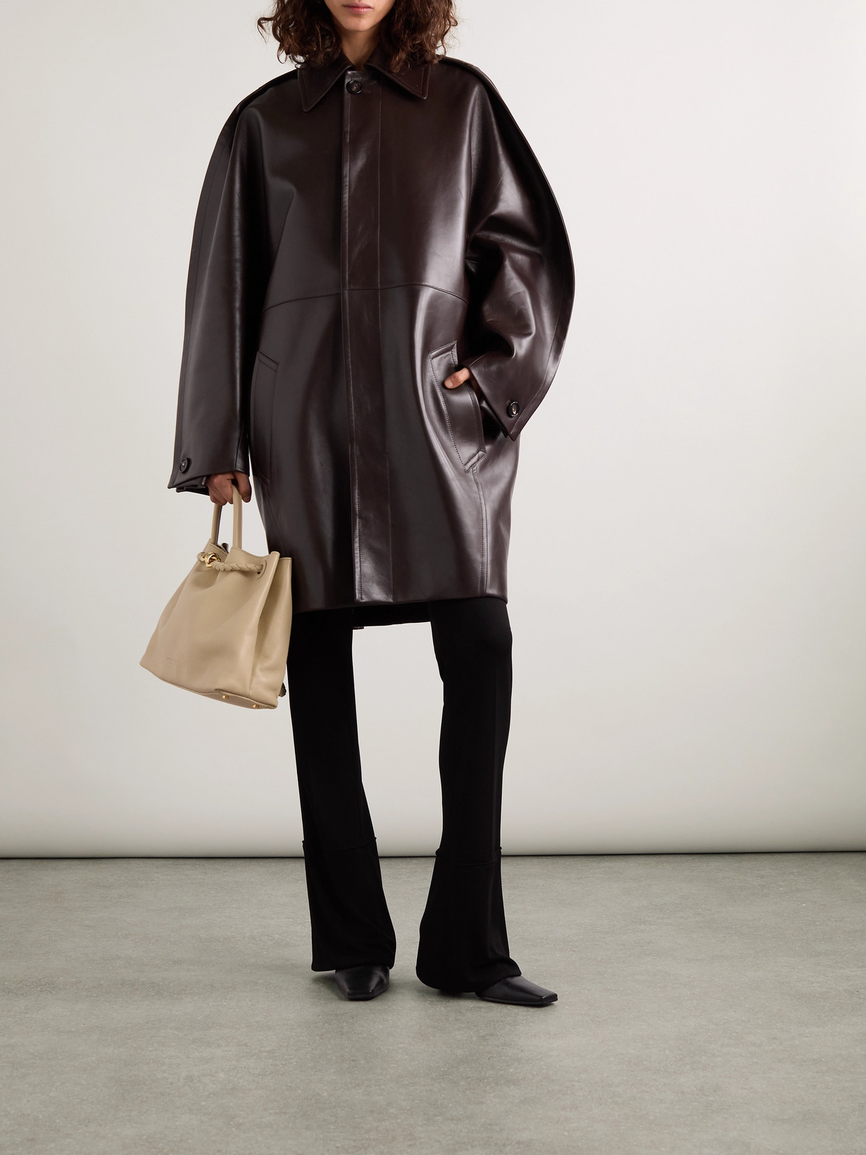 BOTTEGA VENETA Bottega Veneta Paneled Leather Coat