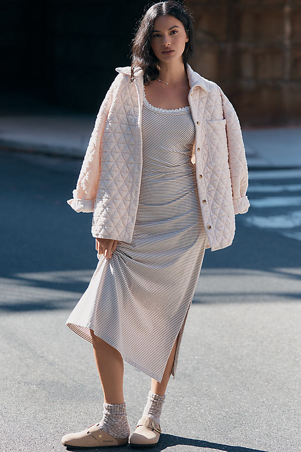 daily practice by anthropologie fitted ruched maxi dress Daily Practice by Anthropologie