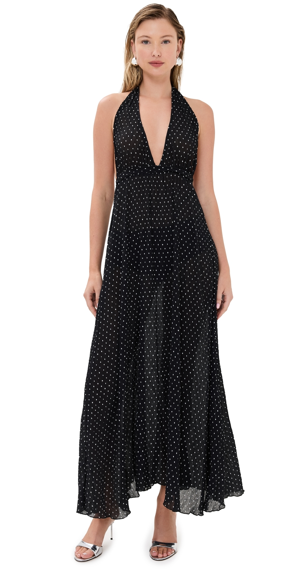 Lioness District Maxi Dress Polka Dot Halterneck In Onyx Polka - 30% Off |  Editorialist