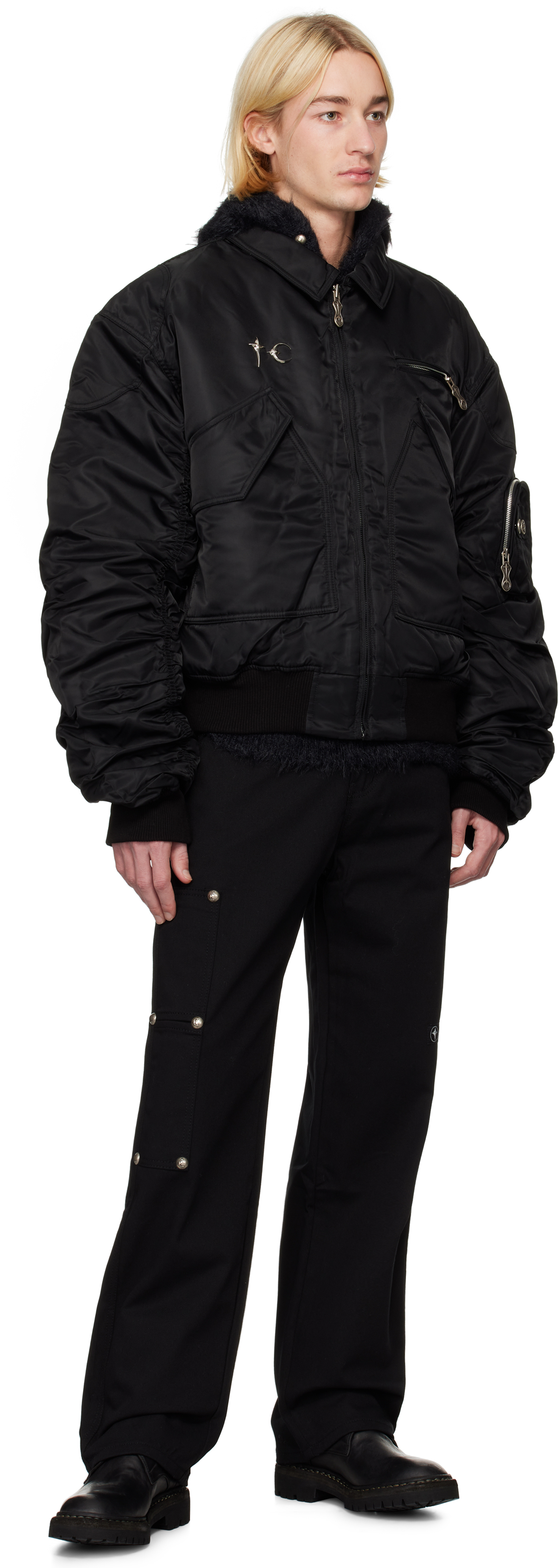 Thug Club A Wingless Bird' Bomber Jacket In Black - 16% Off