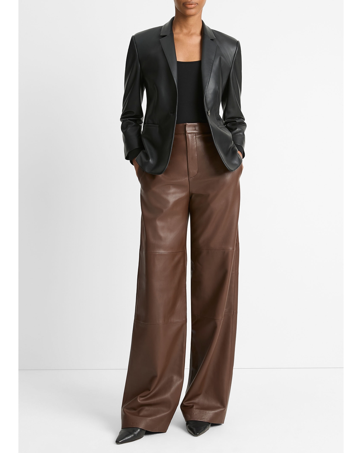 VINCE Shrunken Leather Blazer