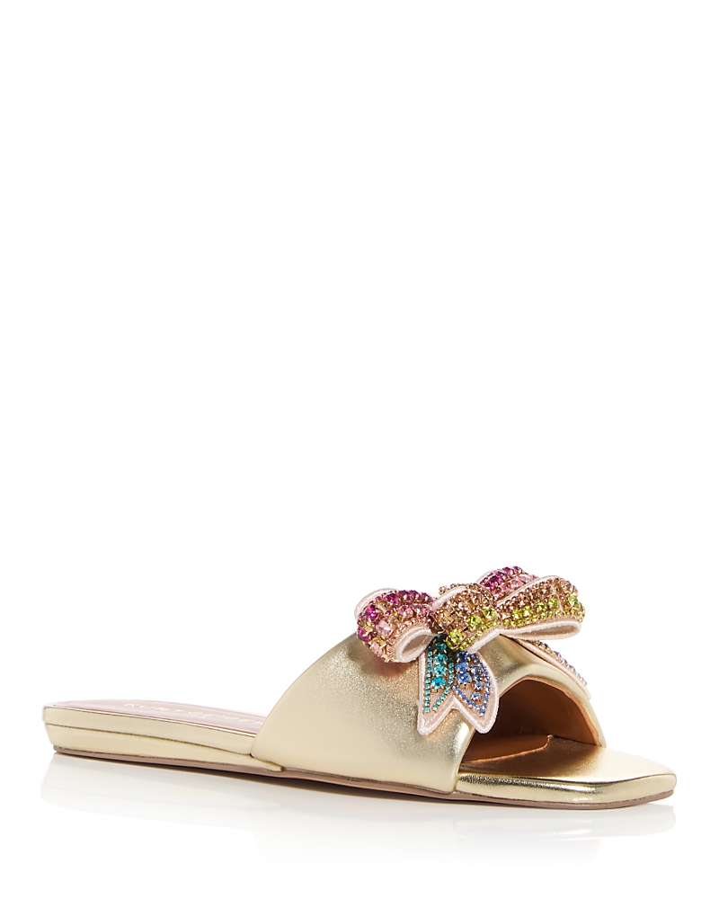 Gold Bow Slides Kurt Geiger Kensington Bow Embellished Slide