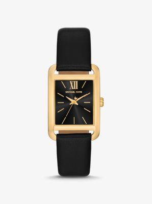 Michael Kors Petite Monroe Gold-Tone And Leather Watch In  display picture 1