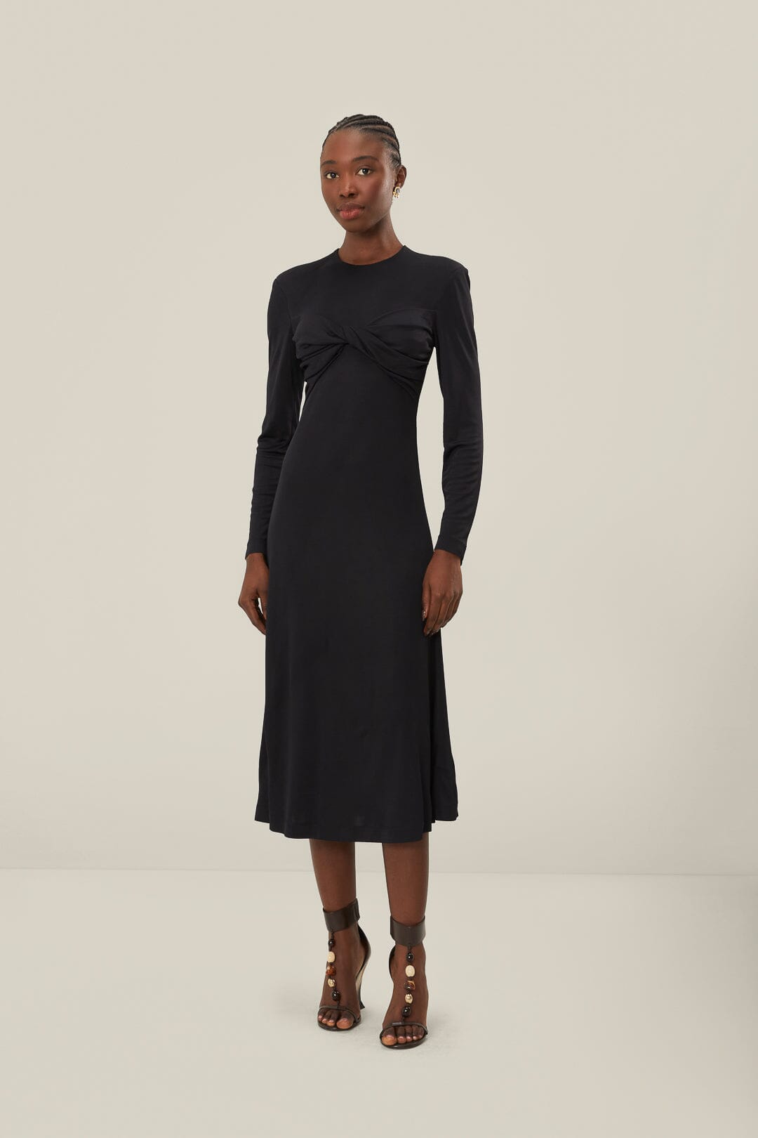 emerald green linen dress Linen Wrap Dress - Midi Length, Perfect for Summer & Special Occasions - Dark Green - XL main image 1