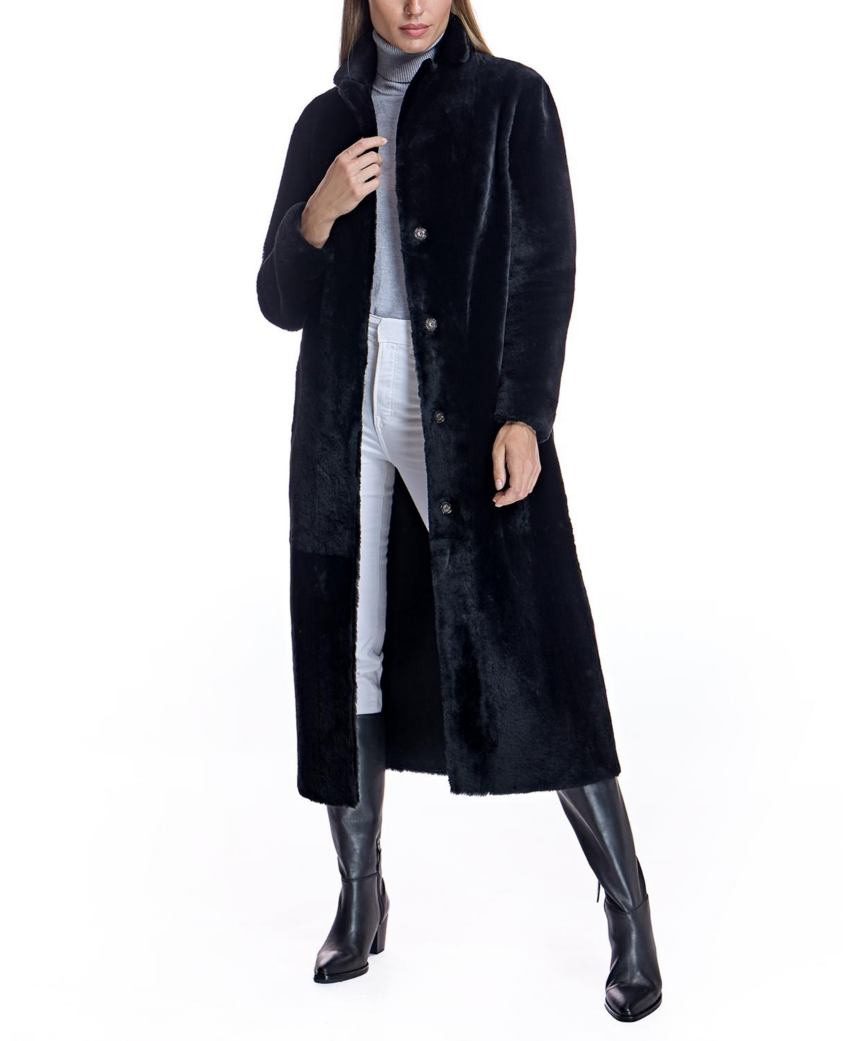 MAXIMILIAN Maximilian Shearling Lamb Coat
