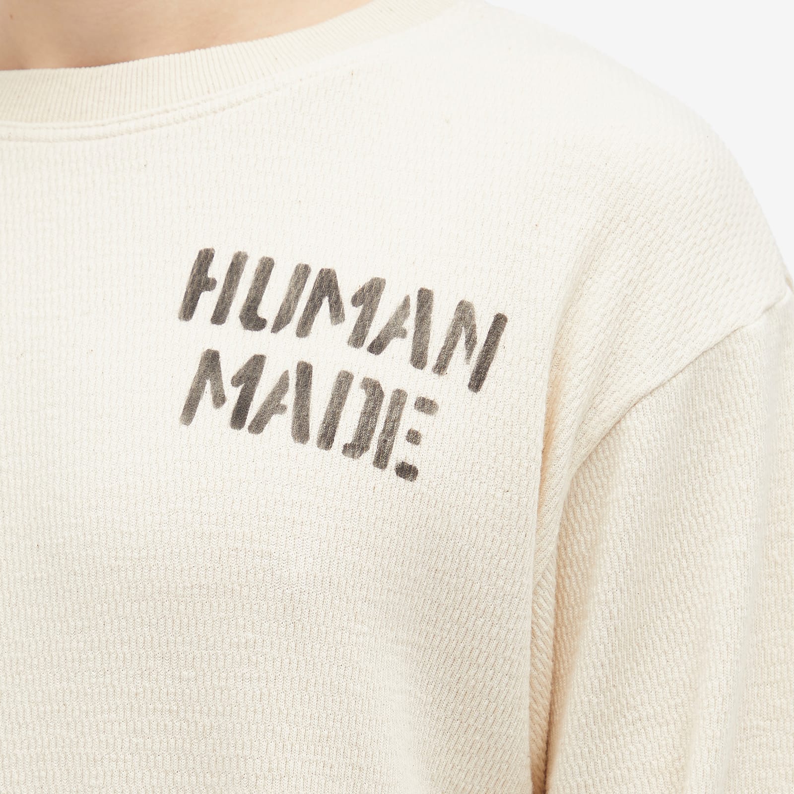 HUMAN MADE Thermal L/s T-shirt - White | Editorialist