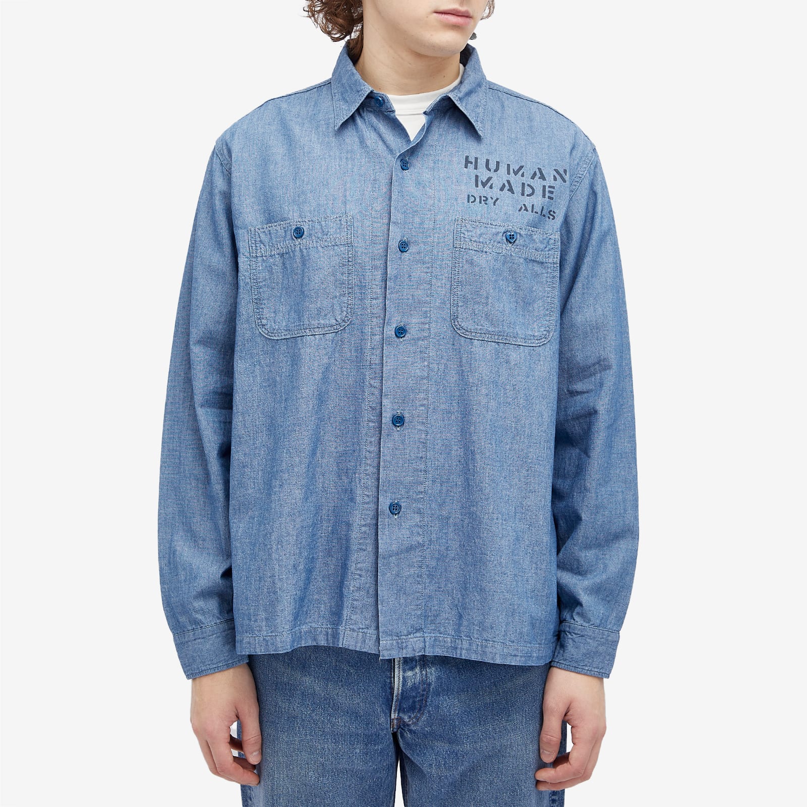 トップス HUMAN MADE Military Chambray Shirt Human Made Military Chambray Shirt In Indigo - 45% Off | Editorialist