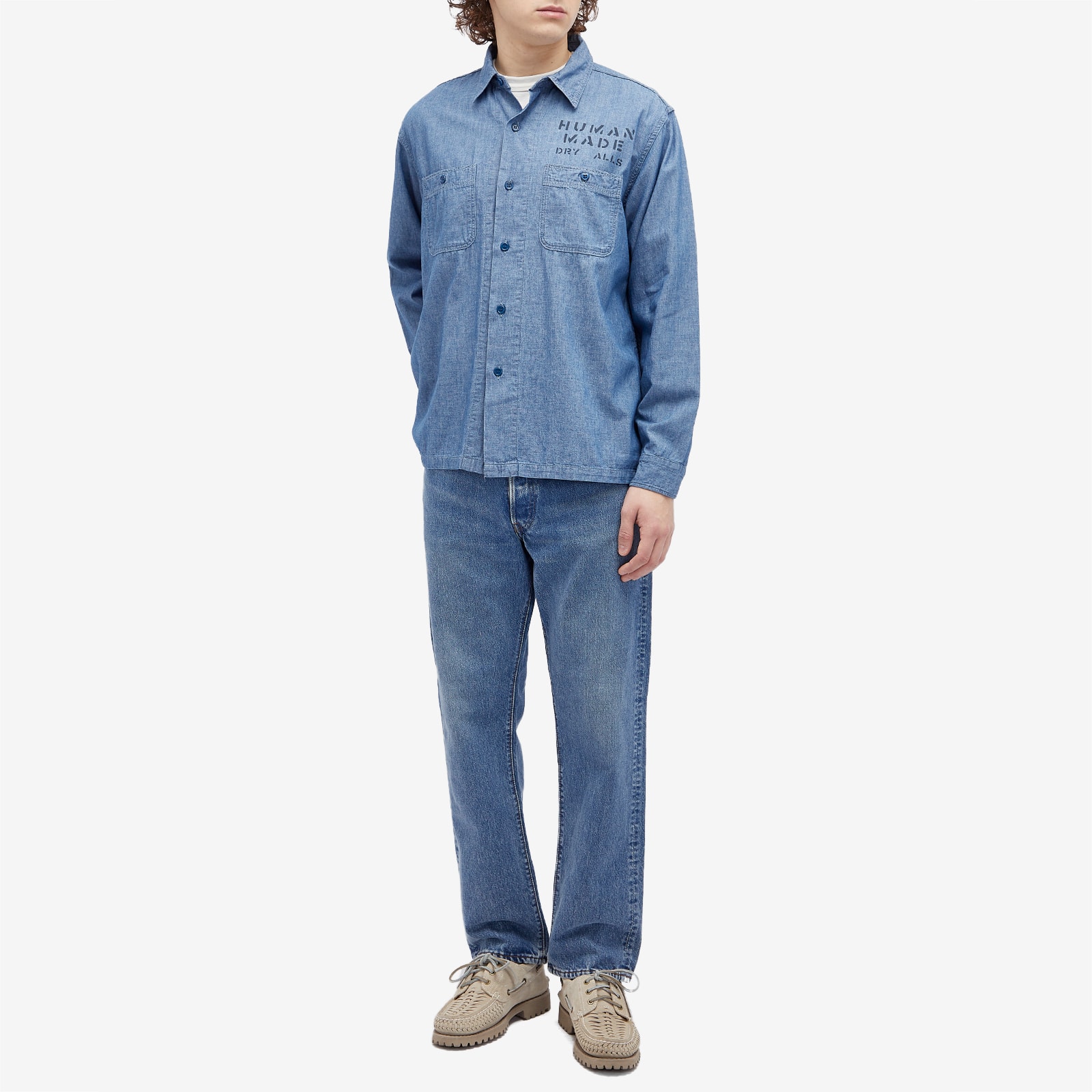 トップス HUMAN MADE Military Chambray Shirt Human Made Military Chambray Shirt In Indigo - 45% Off | Editorialist