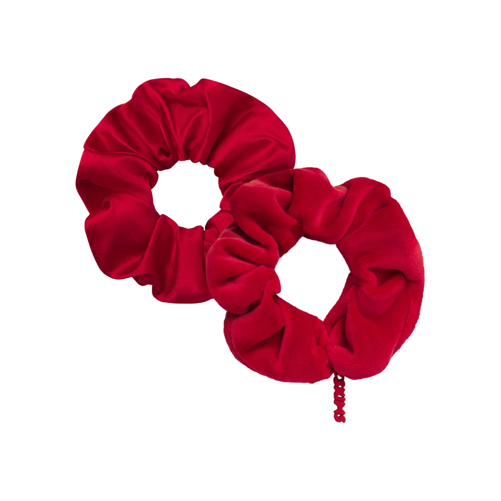 Skims Satin And Velour Scrunchie 2-Pack - Sienna | Editorialist