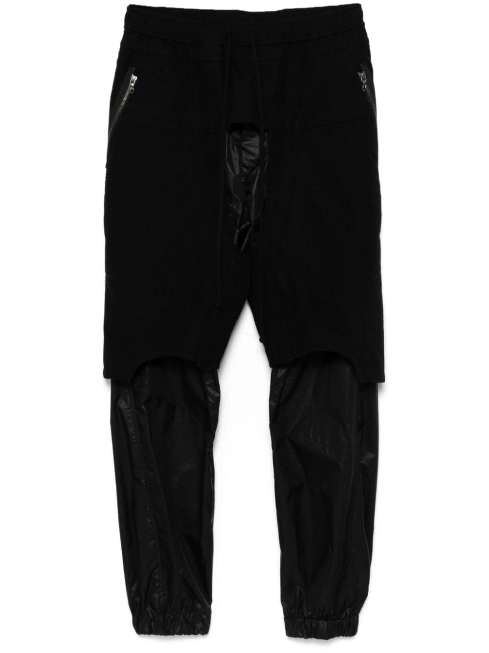 パンツ JULIUS Drop-Crotch Cropped Pants Julius Drop-Crotch Cropped Track Pants In Black - 47% Off