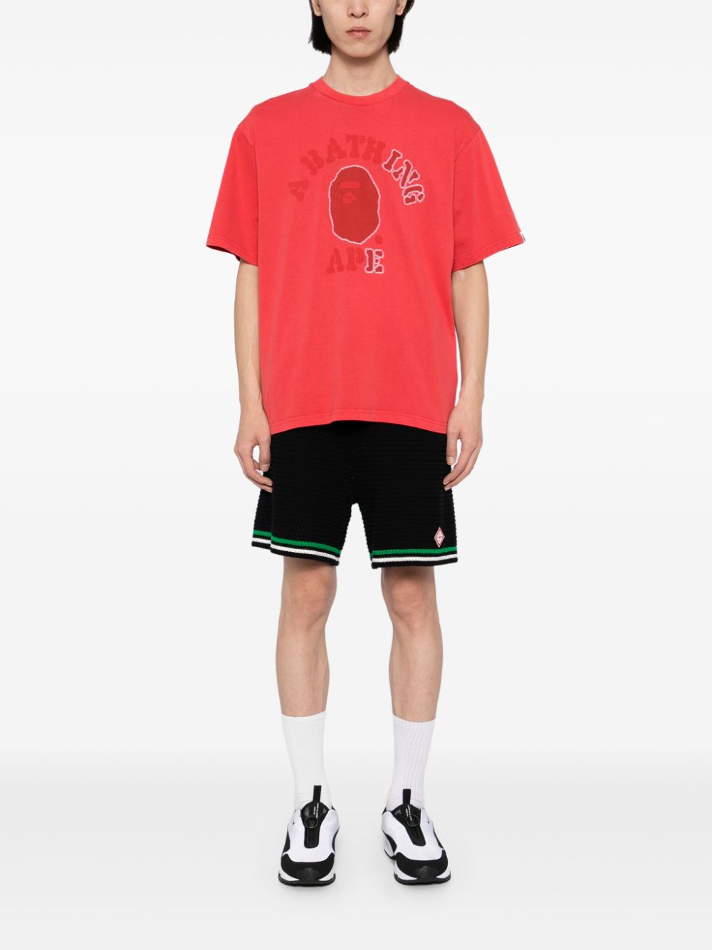 A BATHING APE A BATHING APE® Garment Dyed College Relaxed Fit T-Shirt