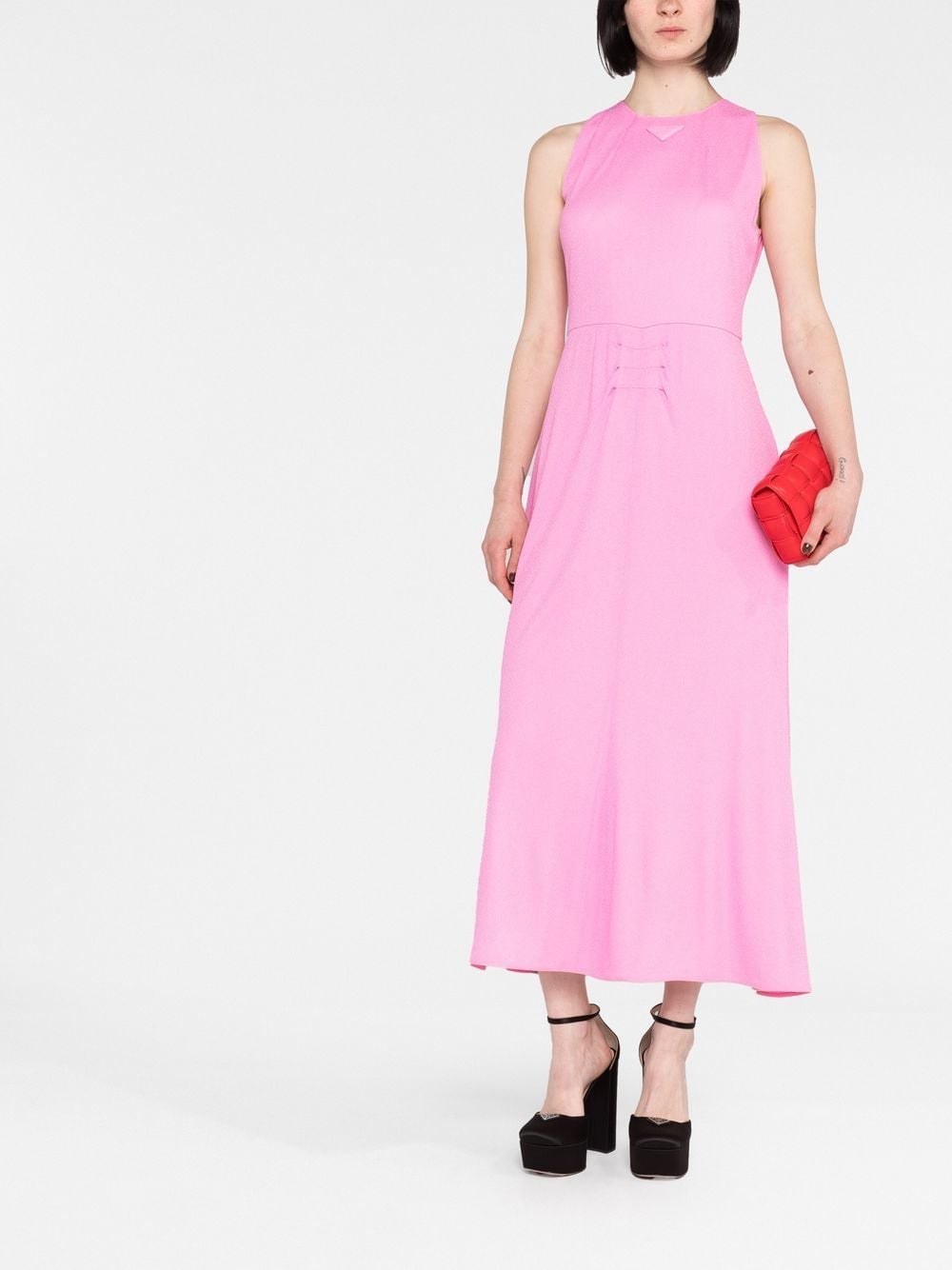 PRADA Prada Triangle Logo Maxi Dress