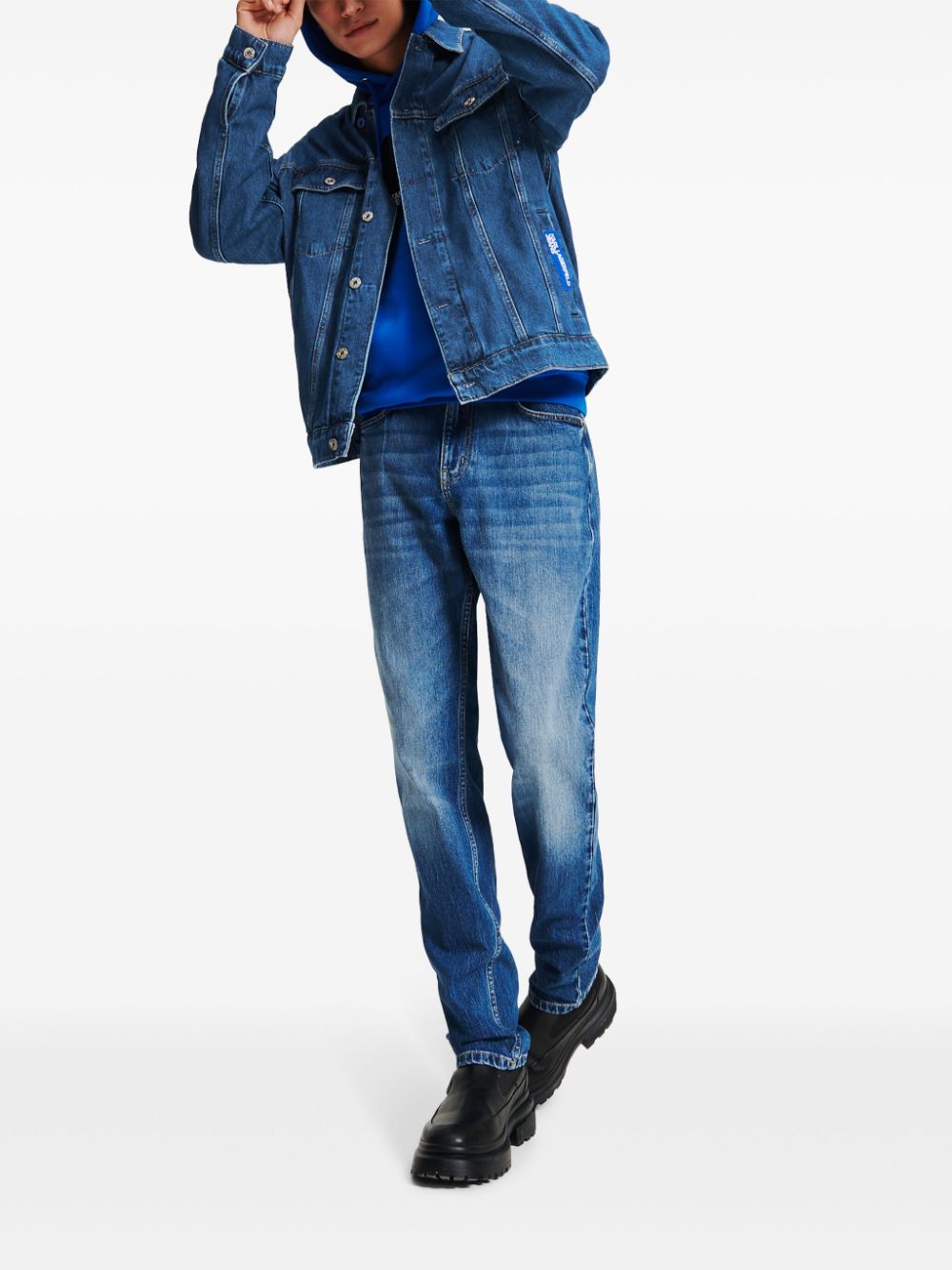 KARL LAGERFELD Karl Lagerfeld Jeans Logo-Patch Denim Jacket