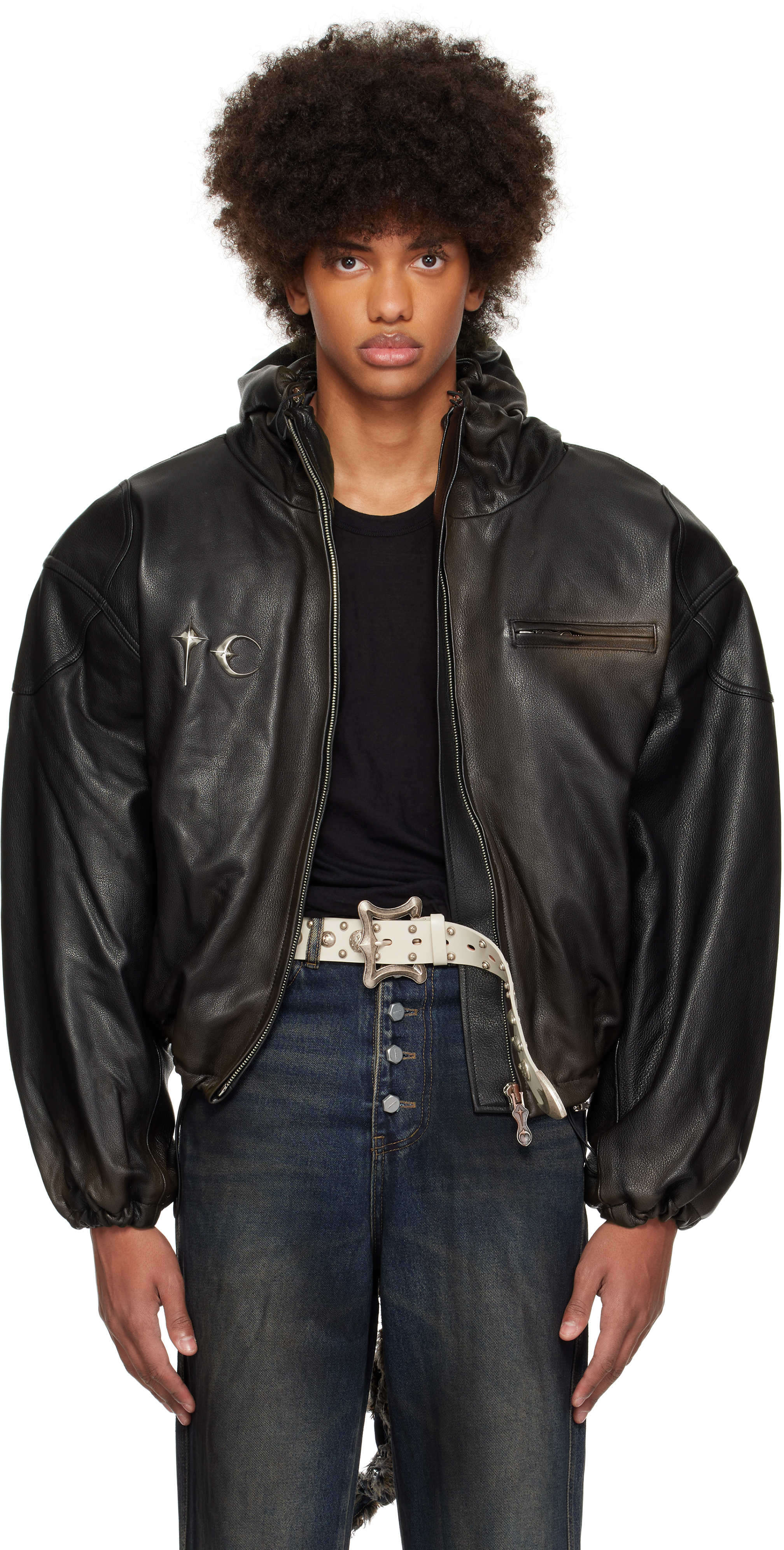 ジャケット・アウター 23AW Thug club Big Rock Leather Jacket Thug Club Black Big Rock Leather Jacket Thug Club