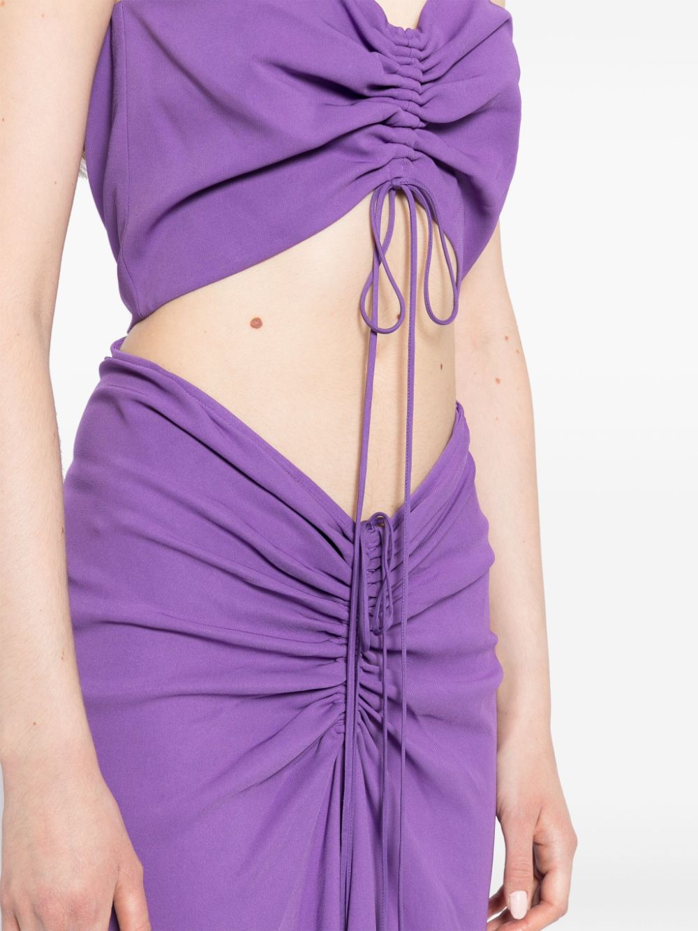 Christopher Esber Disconnected Ruched Maxi Dress In Purple - 15% Off