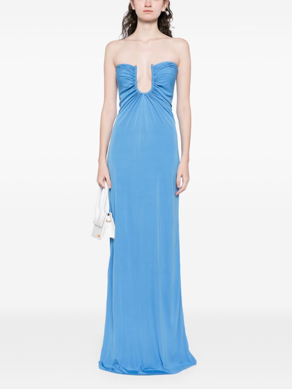 CHRISTOPHER ESBER Christopher Esber Arced Palm Strapless Dress