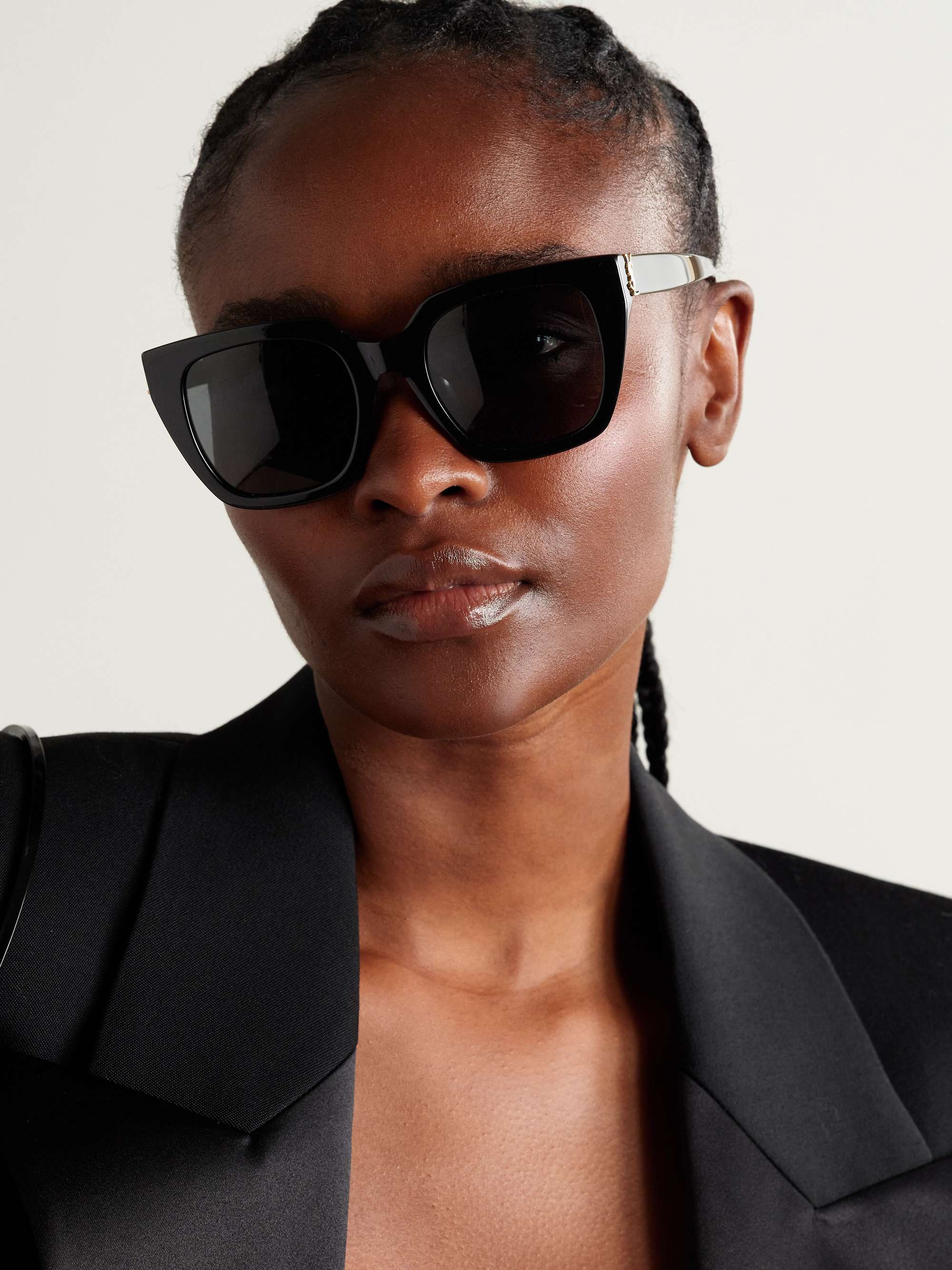 ?️ Saint Laurent Black Oversized Cat-Eye Sunglasses ?️ Saint Laurent SL 466 001 Sunglasses | As Seen On Ryan  main image 4