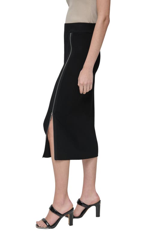 DKNY DKNY zipper slit midi sweater skirt