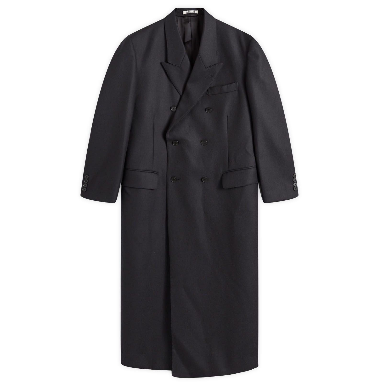 Auralee Light Melton Chesterfield Coat In Top Charcoal - 70% Off 