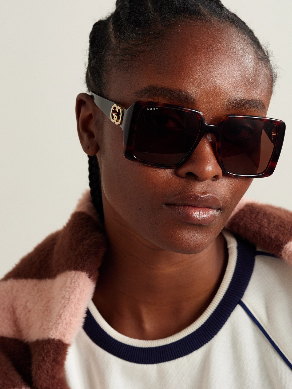 Gucci Tortoiseshell Brown Oversized Square Sunglasses ? Gucci Oversized Square Sunglasses – Tortoiseshell with  main image 4