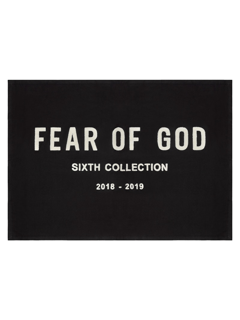 Fear Of God Chenille Embroidered Throw Blanket - Black/Cream