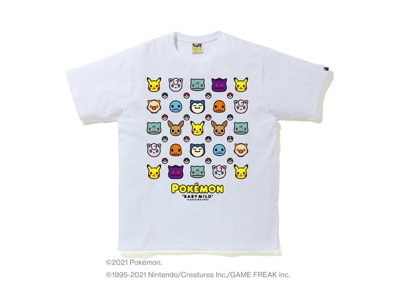 A Bathing Ape Baby Milo X Pokemon Monotone Starters Tee #3 - White