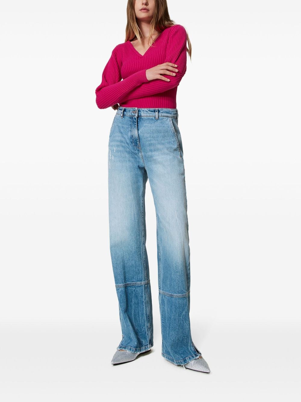 TWINSET TWINSET Seam-Detail Wide-Leg Jeans