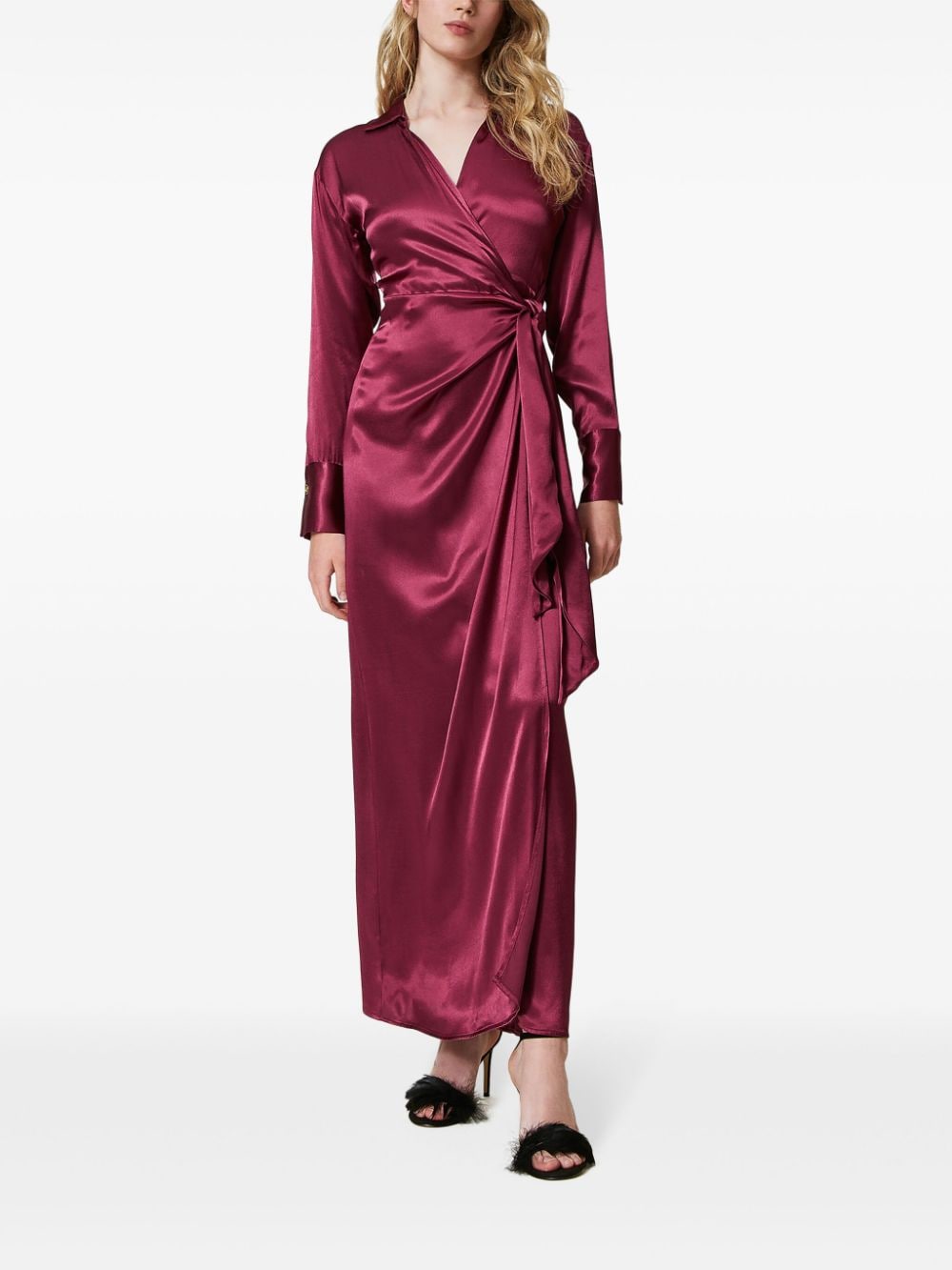 TWINSET TWINSET satin-finish wrap dress