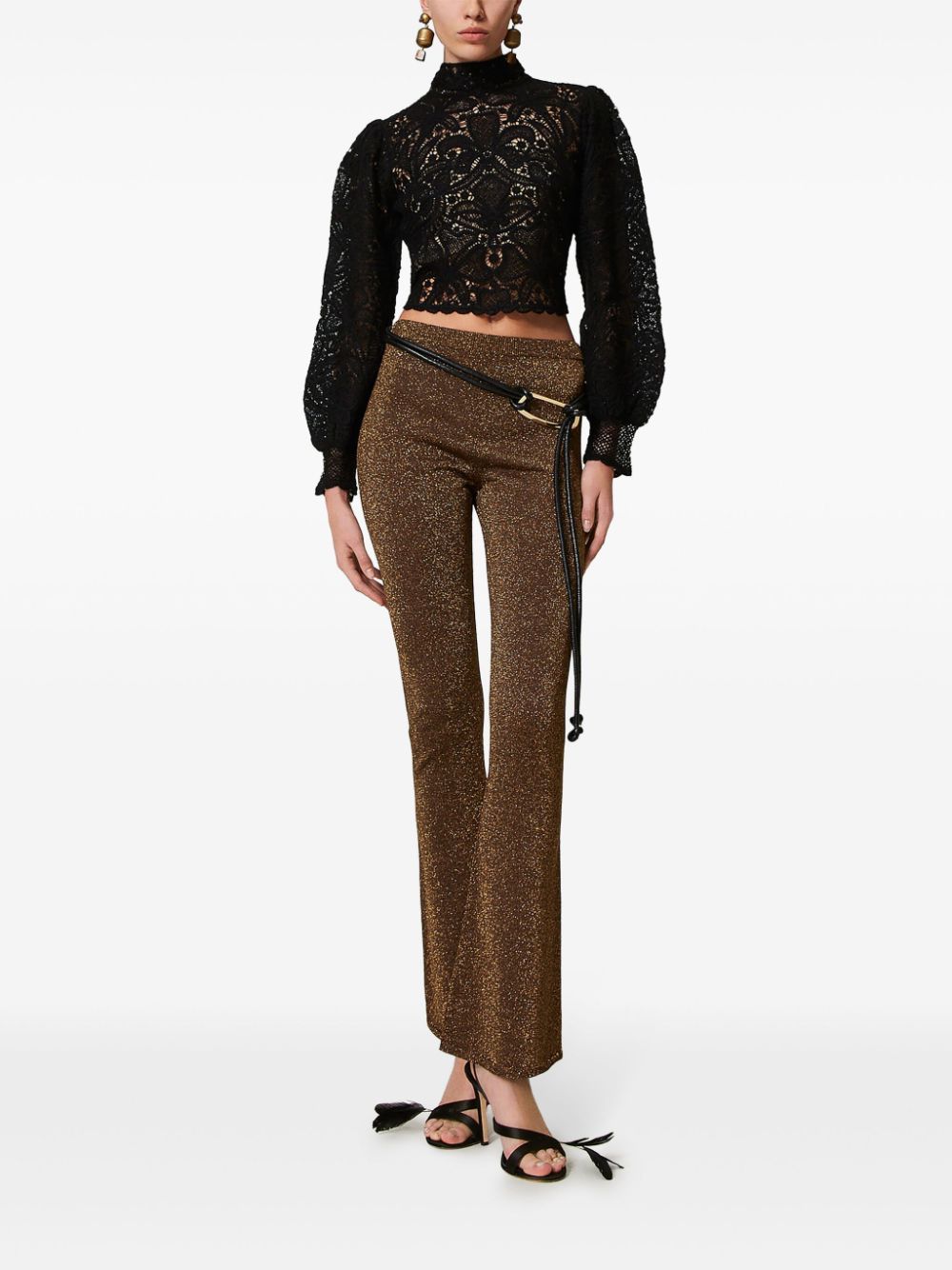 TWINSET TWINSET Lurex-Detailing Flared Trousers