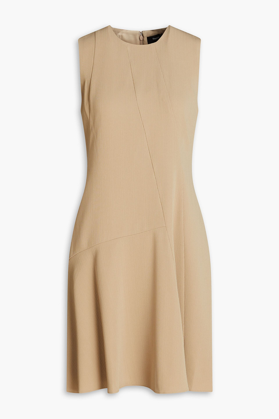 Theory Textured Crepe Mini Dress In Beige - 55% Off