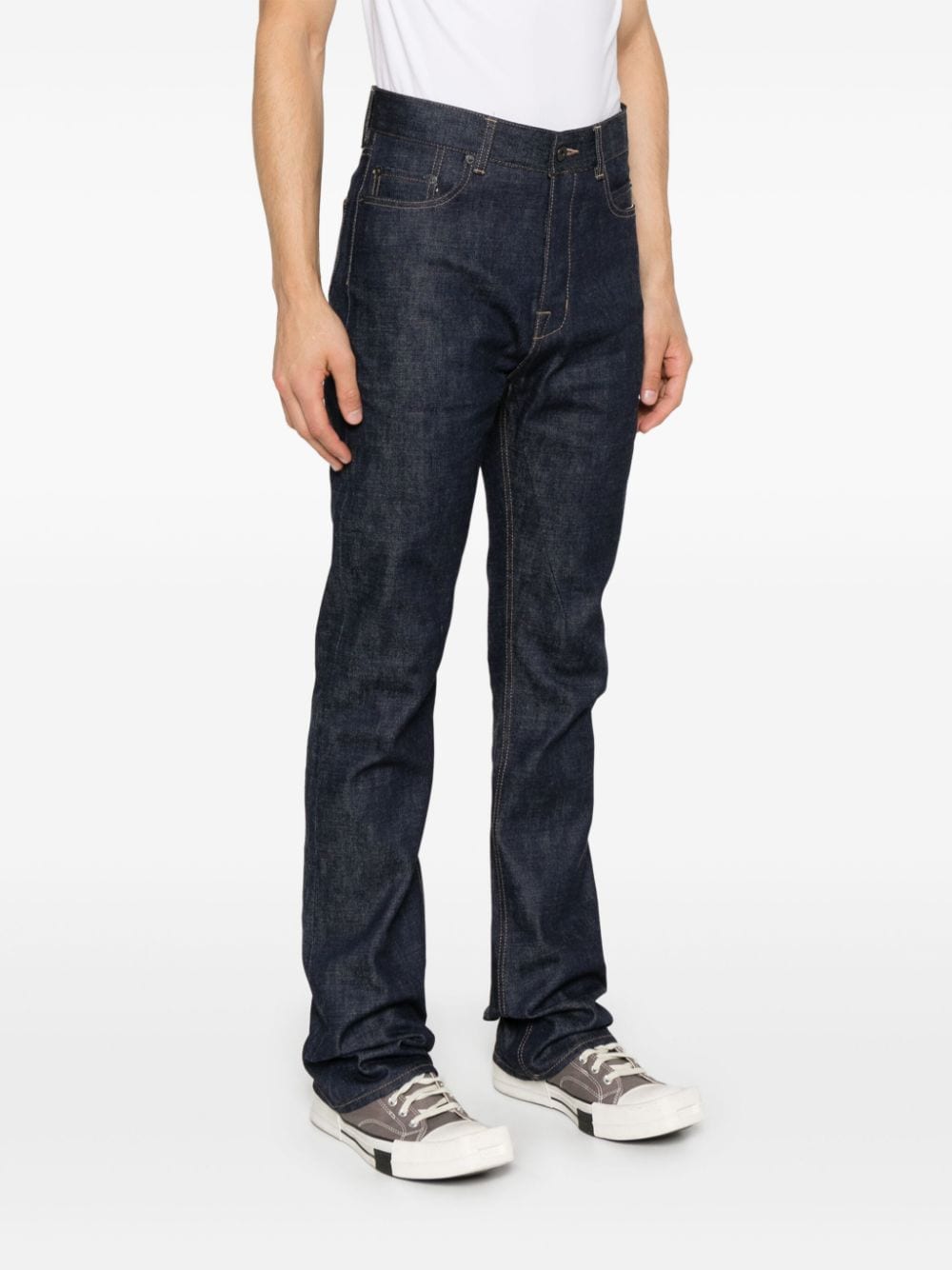 Rickowens Jim Cut Jeansデニムパンツ Rick Owens Jim Cut Jeans In Blue - 50% Off | Editorialist