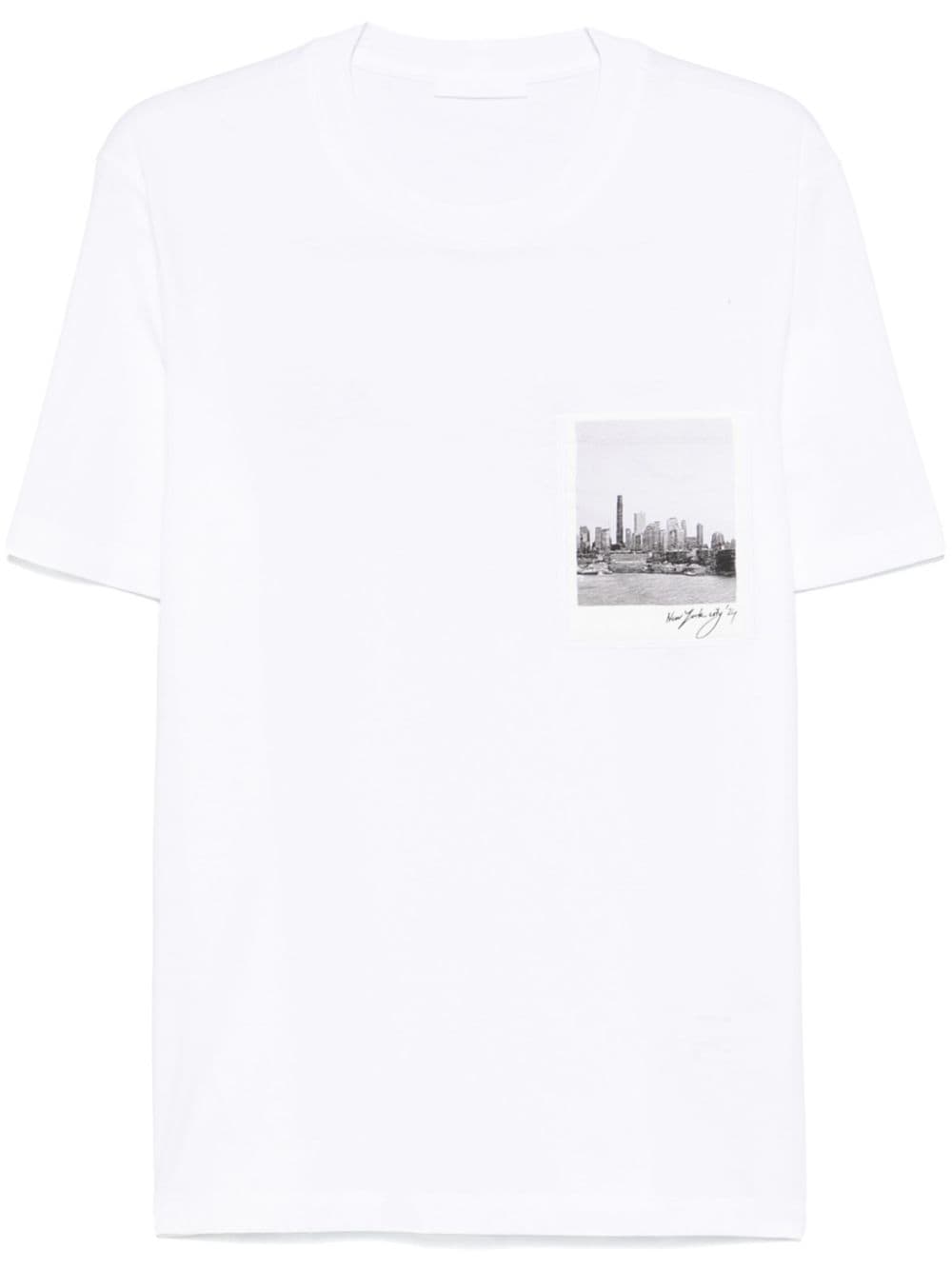 HELMUT LANG skyline postcard t-shirt