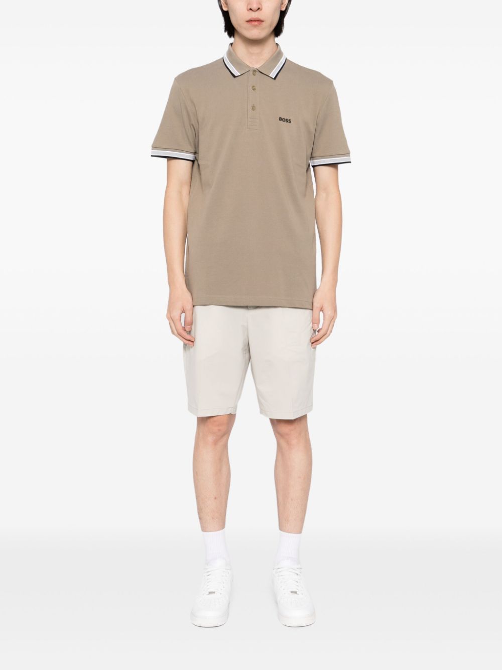 BOSS logo-embroidered polo shirt