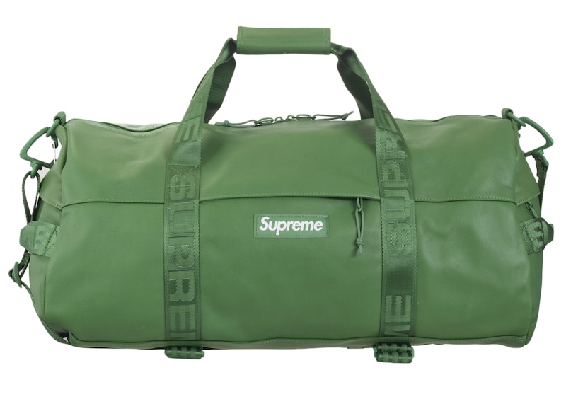 Supreme Leather Duffle Bag Green Editorialist