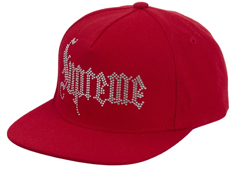 Supreme Rhinestone 5-Panel Cap - Red | Editorialist