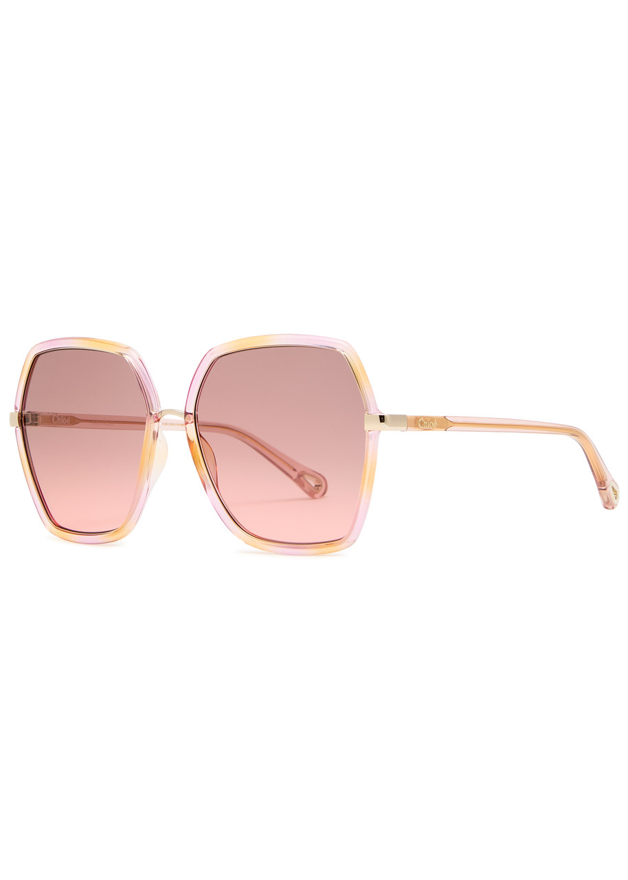 Chloé Oversized Square-Frame Sunglasses In Pink - 40% Off  display picture 3
