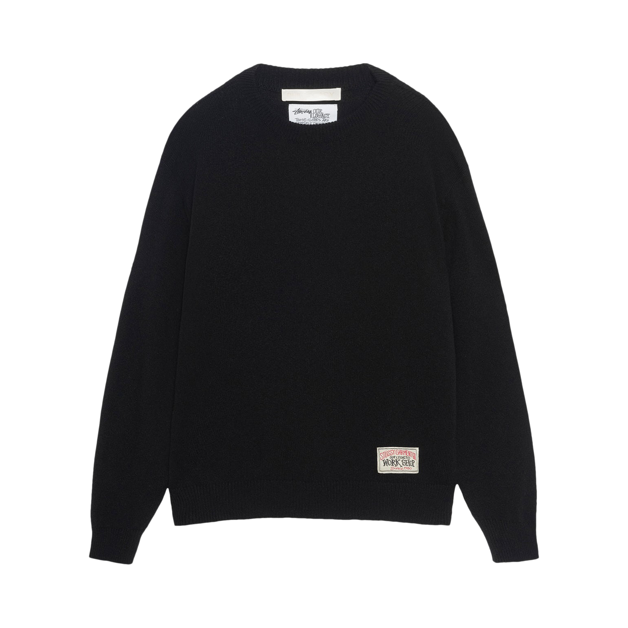 StüSsy Raglan Knit Crew - Green | Editorialist